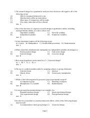 Chapter Scrutinizing Quantitative Research Design A B C D A B