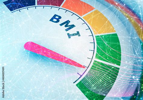 body mass index meter read level result color scale with arrow from