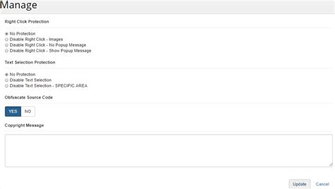 Page Protection Disable Right Clicks Text Highlighting