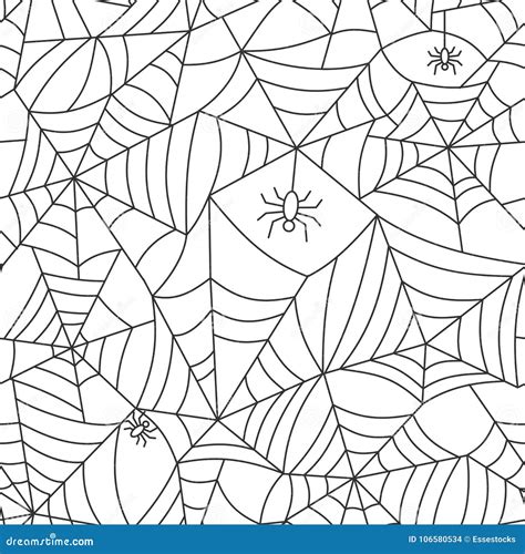 Spider Web Seamless Pattern Stock Vector Illustration Of Background Line 106580534