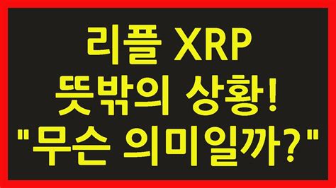 리플 코인 전망 뜻밖의 상황 무슨 의미일까 음~ Youtube
