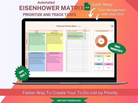 Eisenhower Matrix Template For Decision Making Tool With Priority To Do List Planner For