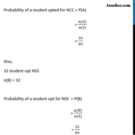 In A Class Of Students Opted For NCC Opted For NSS And