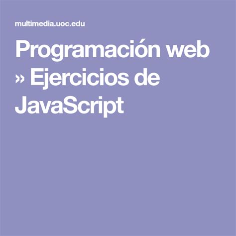 Programación Web Ejercicios De Javascript Programacion Web
