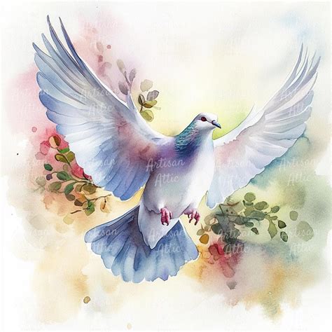 12 Elegant Watercolor Dove Clipart Digital Crafting Png For Scrapbooking Invitations Prints