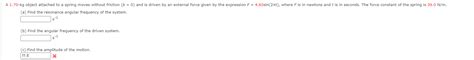 Solved A Find The Resonance Angular Frequency Of The Chegg