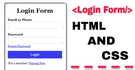How To Create Simple Login Form Using Html And Css Source Code