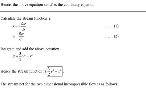 solved a two dimensional incompressible flow is given by the