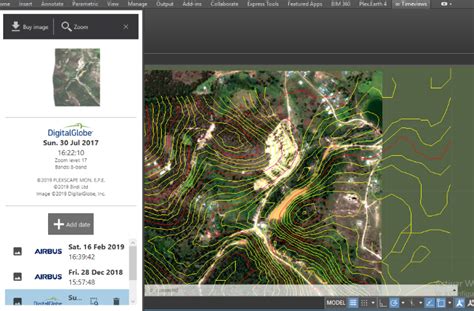 timeviews plugin to access historical satellite images with autocad