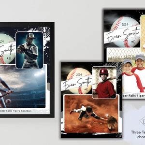 Three BASEBALL Memory Mate Templates For Canva Beautiful Template To Showcase Your