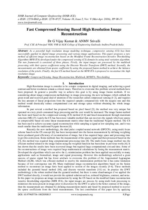 pdf fast compressed sensing based high resolution image reconstruction