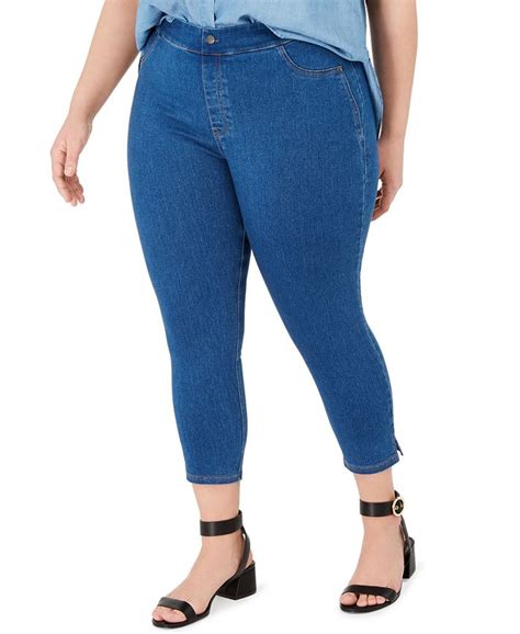 Hue Plus Size Classic Smooth Denim Capris Macys
