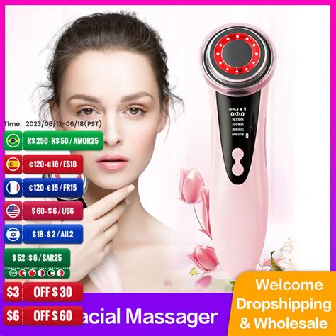 Ems 얼굴 리프팅 쿨 페이셜 마사지기 소닉 이온 Led 광자 안티 에이징 피부 회춘 리프팅 타이트닝 페이스 스킨 케어 뷰티스킨 케어 도구 Aliexpress