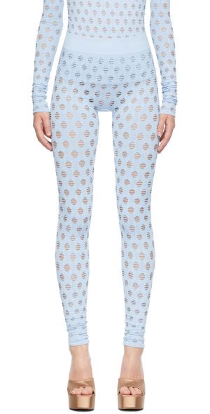 Maisie Wilen Blue Perforated Leggings