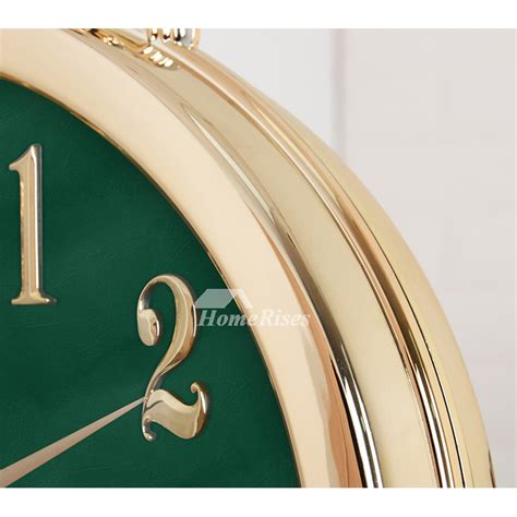 Living Room Double Sided Wall Clock Dear Green Orange Leather Dial