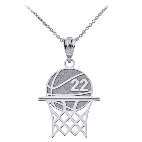 Basketball Hoop 925 Sterling Silver Sports Pendant