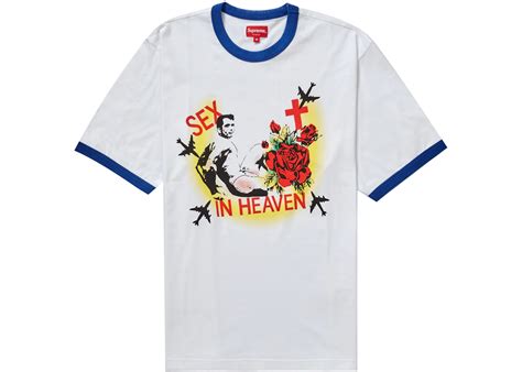 Supreme Sex In Heaven Ringer Tee White Mens Ss23 Us