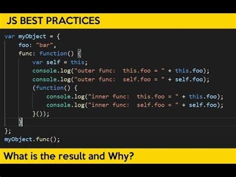 Javascript Best Practice Function This YouTube