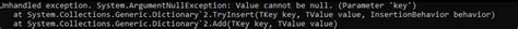 fixing nullreferenceexception and argumentnullexception site24x7