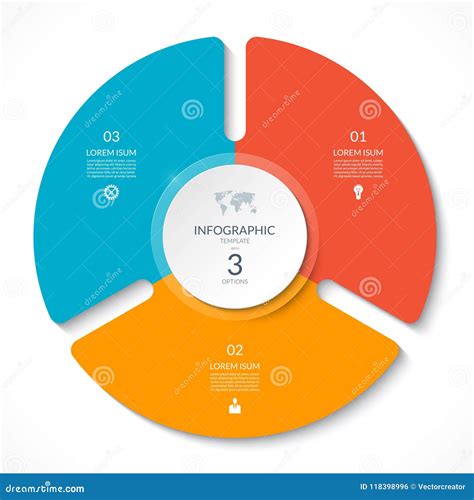 Infographic Circle Chart Vector Cycle Diagram With 3 Options
