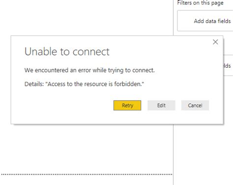 fix power bi error access to the resource is forbidden when connecting