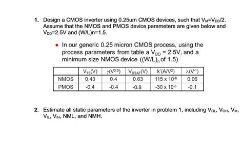 Answered 1 Design A Cmos Inverter Using 0 25um… Bartleby