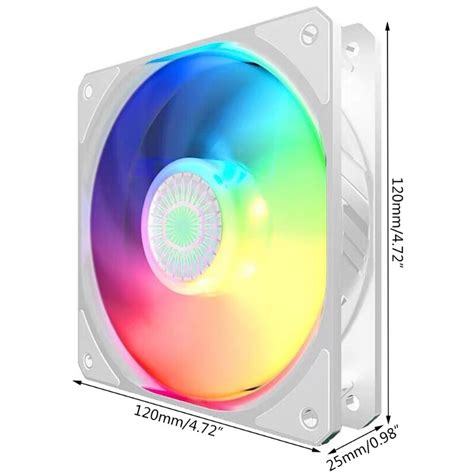 120 Argb Computer Case Cpu Cooling Fan White Frame Vicedeal
