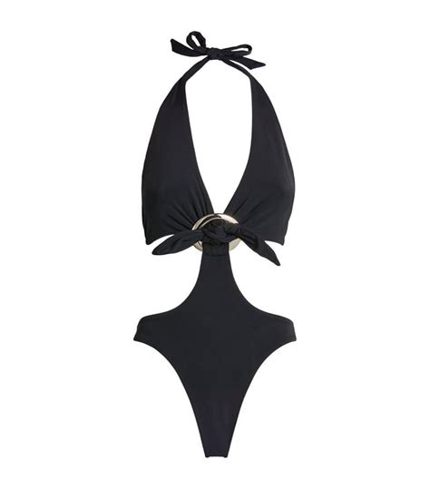 Louisa Ballou Buckle Detail Swimsuit Black Editorialist