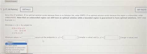 Solved Solve The Lp Problem If No Optimal Solution Exists
