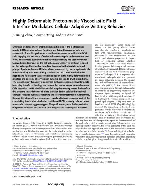 Pdf Highly Deformable Phototunable Viscoelastic Fluid Interface