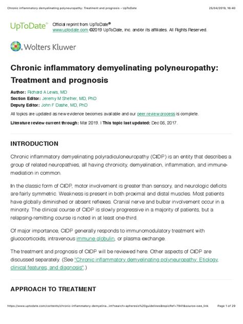 Chronic Inflammatory Demyelinating Polyneuropathy Drugs Epidemiology