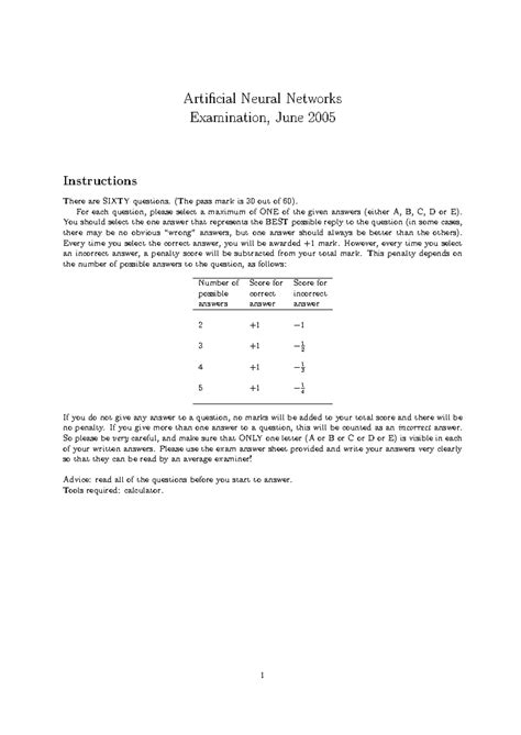 Exam2005 2 Lecture Note In Neural Network And Fuzzy Logic