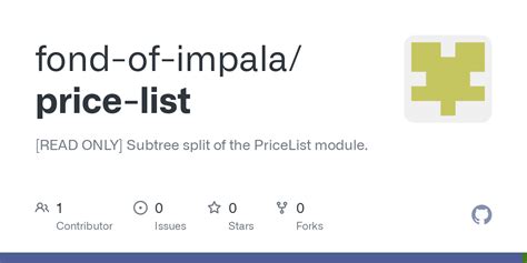 Github Fond Of Impalaprice List Read Only Subtree Split Of The