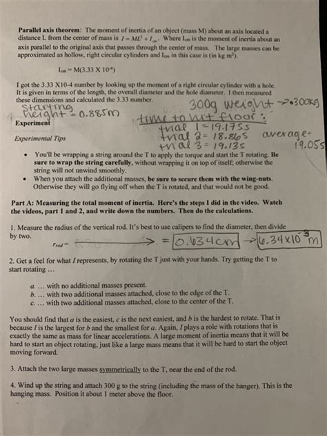 Solved Lab 9 Moment Of Inertia And Angular Acceleration Chegg Com