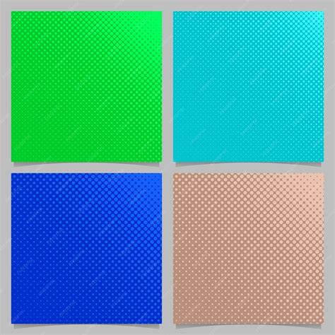 Free Vector Colored Geometrical Abstract Halftone Dot Pattern Background Set Squared