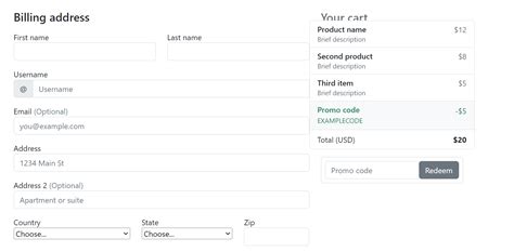 GitHub Whorohitchavan Bootstrap Checkout Form