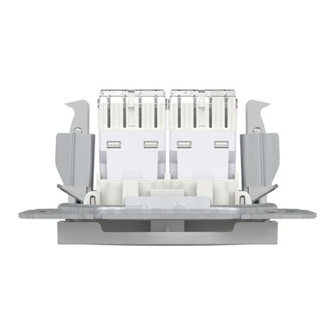 Eph4870121 Asfora розетка двойная компьютерная Rj45 Cat 6e Utp клеммы Idc без рамки БЕЛЫЙ