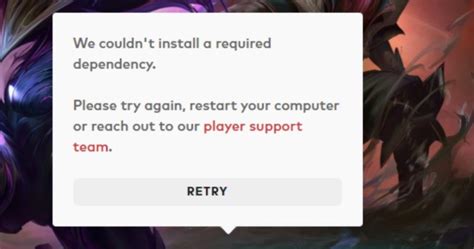 We Couldnt Install A Required Dependency League Of Legends Error