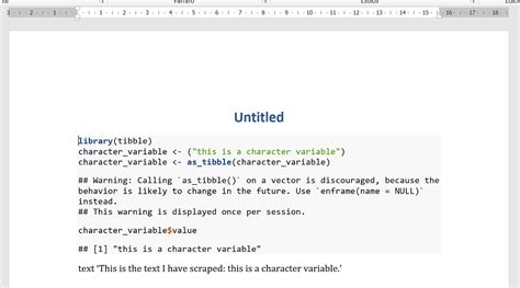 Printing The Contents Of A Character Variable In Rmarkdown Output
