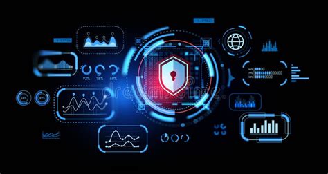 Digital Cybersecurity Chart With Statistics And Big Business Data