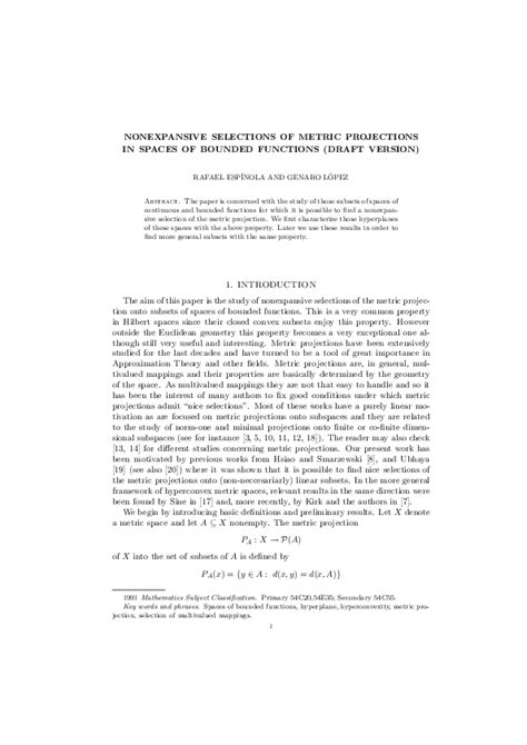 (PDF) Nonexpansive selections of metric projections in spaces of continuous functions