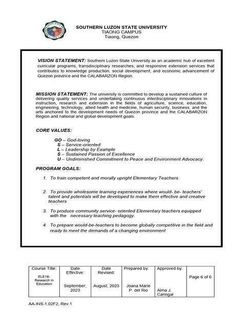 Obe Syllabus In Ele18 Pdf