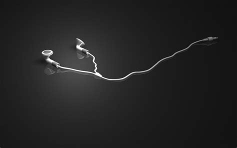 배경 화면 단색화 간단한 배경 음악 오디오 이어폰 애플 Inc 빛 조명 선 어둠 컴퓨터 벽지 검정색과 흰색 흑백 사진 1920x1200