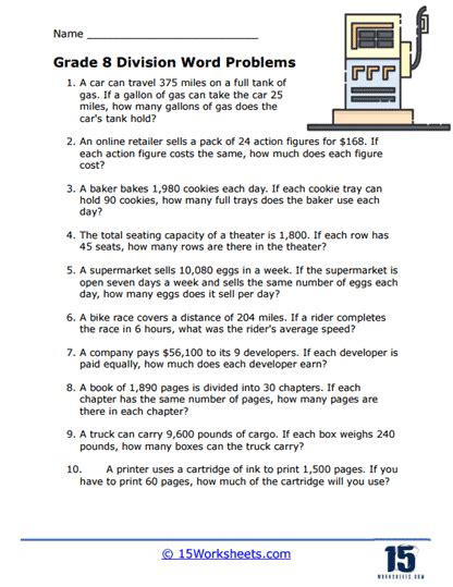 division word problems worksheets 15