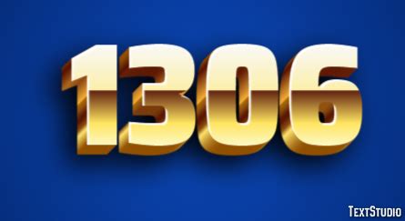 1306 Text Effect and Logo Design Number