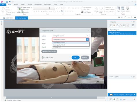 Articulate Storyline 360 Feature Course Completion Trigger