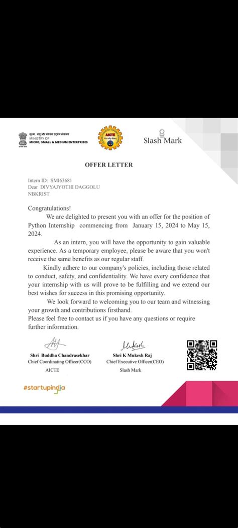 Divya Jyothi On Linkedin Aicte Slashmark