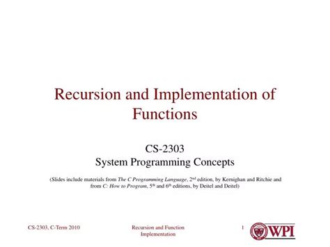 Ppt Recursion And Implementation Of Functions Powerpoint Presentation