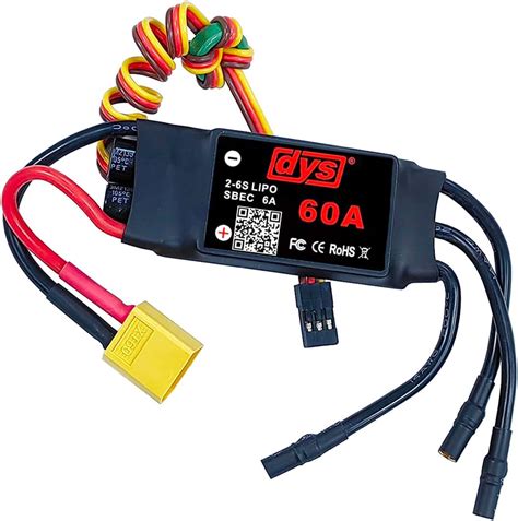 Dys 60a 2 6s Brushless Esc With 5v6a Bec For Rc Fixed Wing Aircraft
