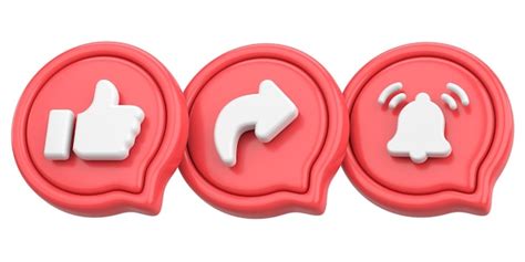 premium photo like share subscribe icon 3d illustration